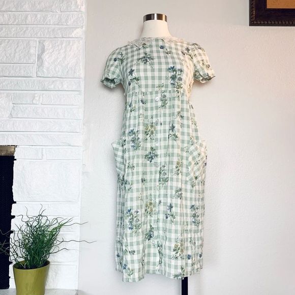 Vintage | Dresses | Vintage Sarahtoo Checkered Gingham Button Babydoll ...